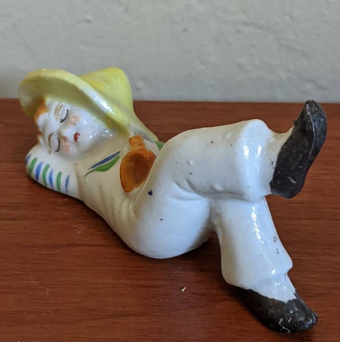 Vintage Figurine Sleeping Napping Boy Man Figure | Etsy