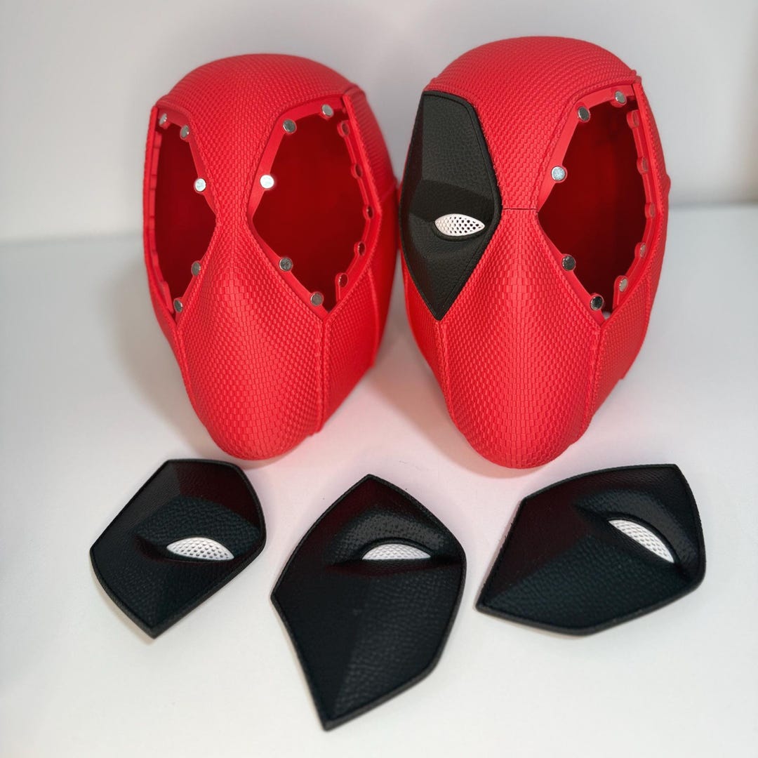 3D Printed Deadpool Cosplay Mask: Magnetic Lenses, Open/closed Mouth - Etsy
