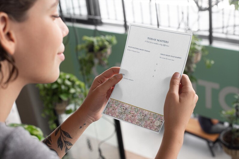 Daily Focus Printable | One-page Planner | Plan Your Day in 5 Minutes ...