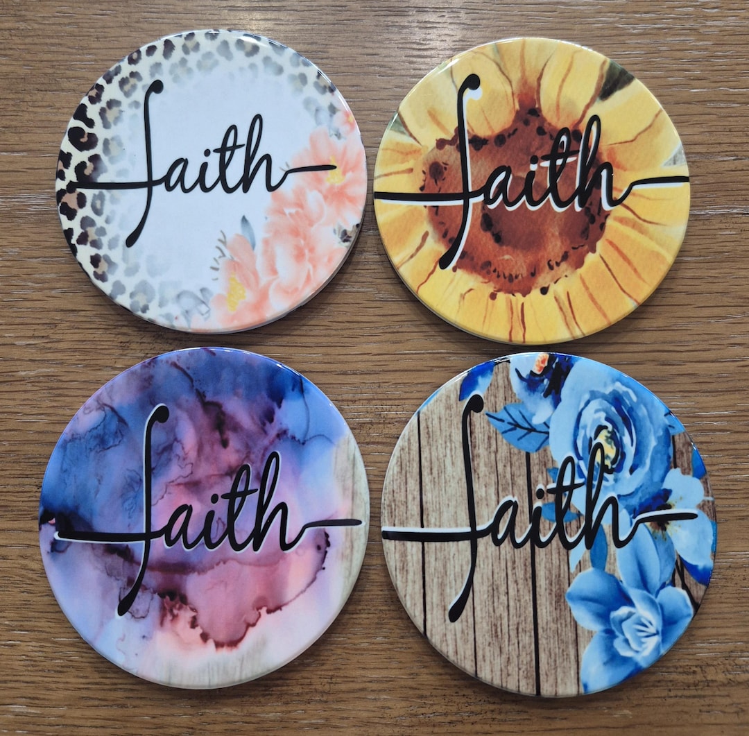 Ceramic Drink Coasters: Faith Designs, Unique Home Decor - Etsy