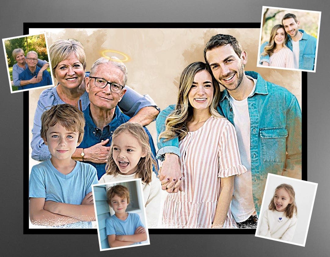 Combine Photos Memorial Portrait Edit for Deceased Father Mom, Add ...