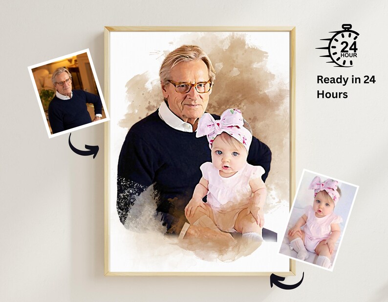 Combine Photos Memorial Portrait Edit for Deceased Father Mom, Add ...