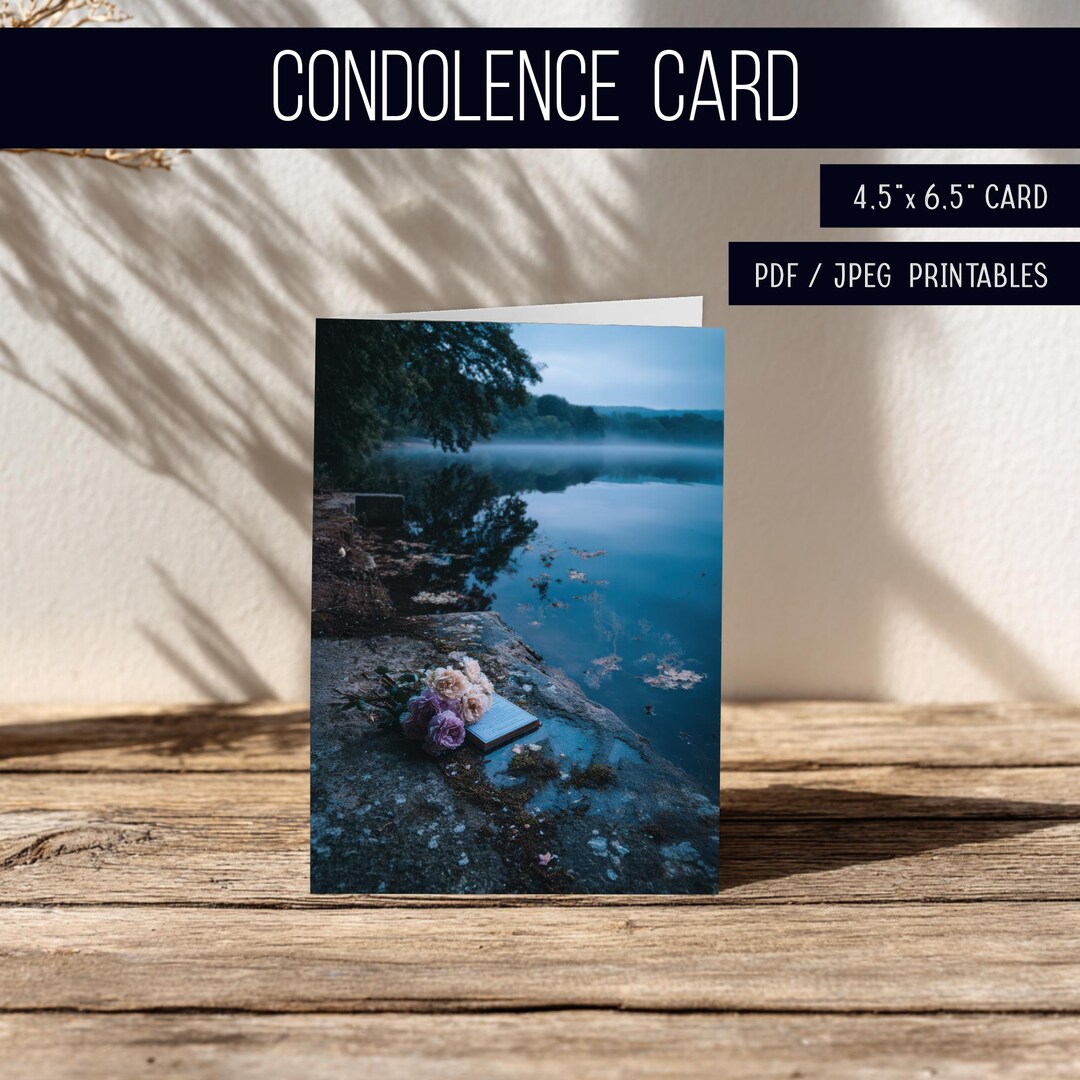 Condolence Card "silence by the Water", Printable, JPG/PDF File ...