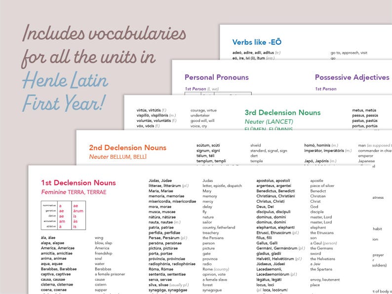 Henle Latin First Year Vocabulary List Printable – Classical ...