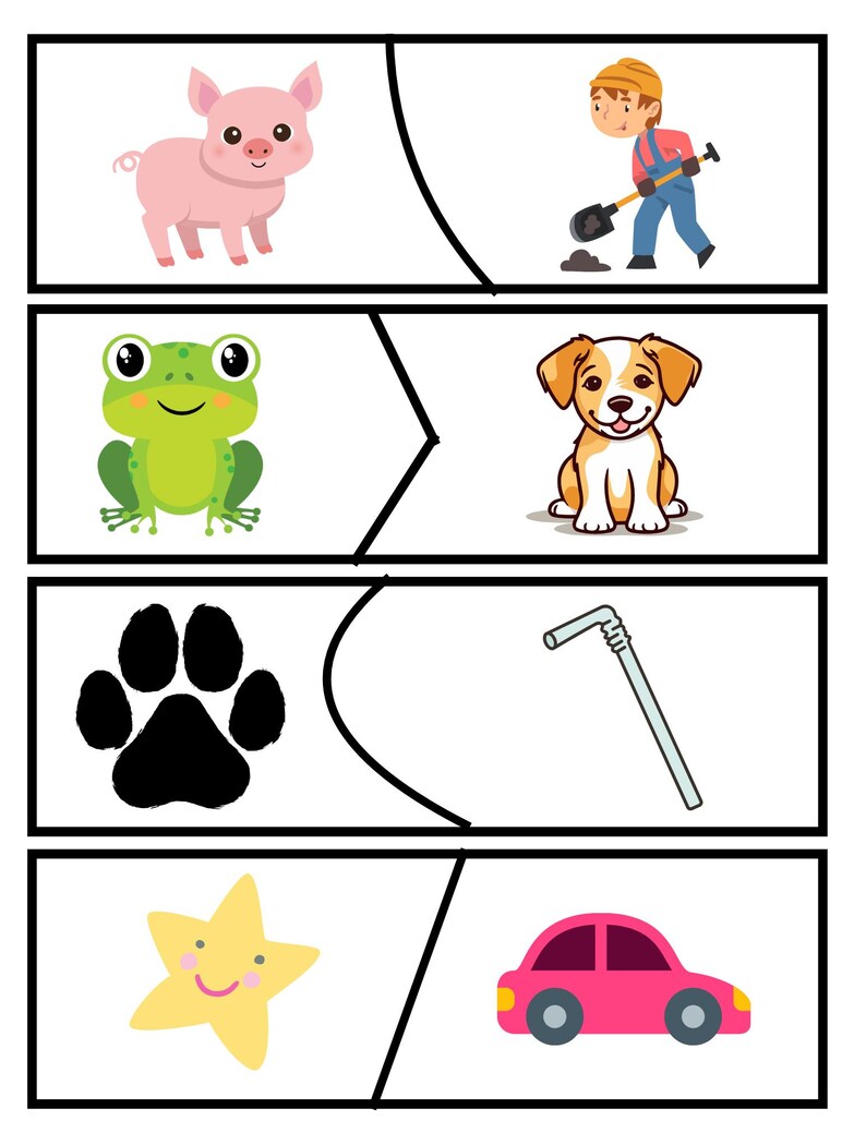 Rhyming Words Puzzle - Etsy