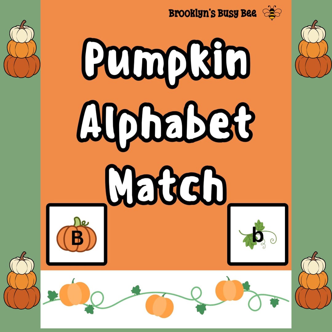 Pumpkin Alphabet Match- Kindergarten Center Activity - Etsy
