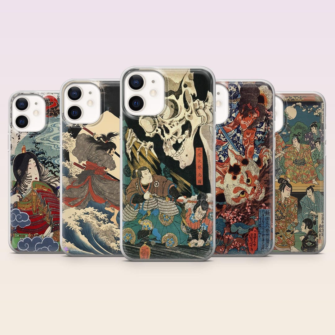 Ukiyo-e Phone Case Samurai Kuniyoshi Cover for iPhone 16,15,14,13,12 ...
