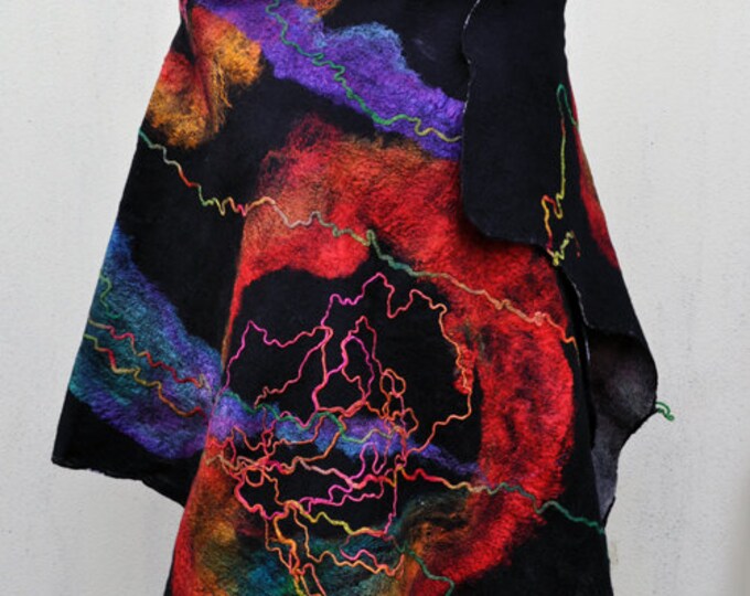 SALE Felted Scarf Shawl Silk Wool Nuno Felted Gift - Etsy