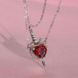 Couple Heart & Sword Necklace Special Gift - Etsy