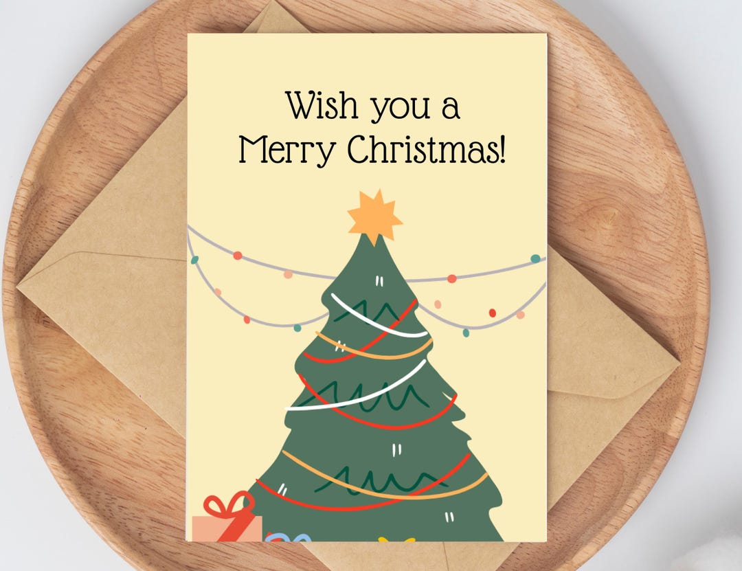 Christmas Tree Card | Printable Holiday Greeting (digital Download - Etsy