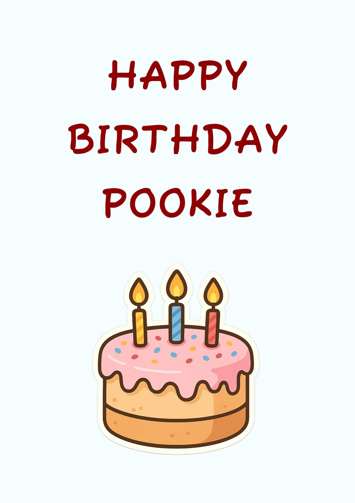 Cute “happy Birthday Pookie” Digital Card | Funny Printable Birthday ...