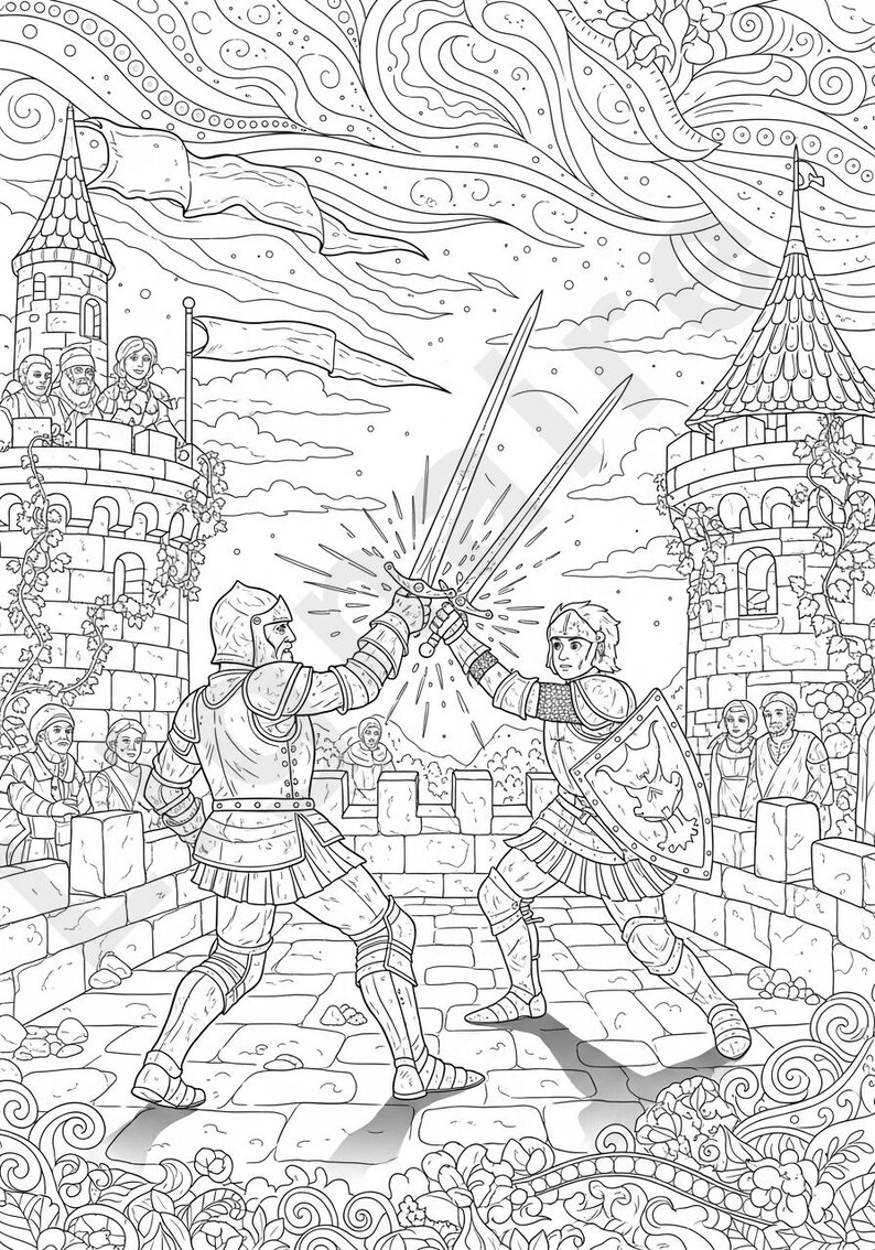 50 Action Coloring Pages – Dynamic and Thrilling Scenes - Etsy