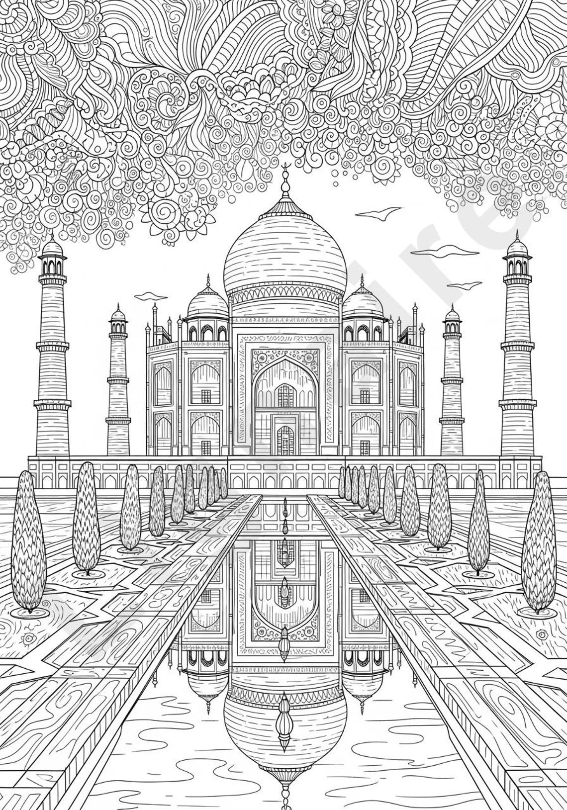 Famous Landmarks Coloring Book – 50 Pages of Iconic Wonders From Around ...