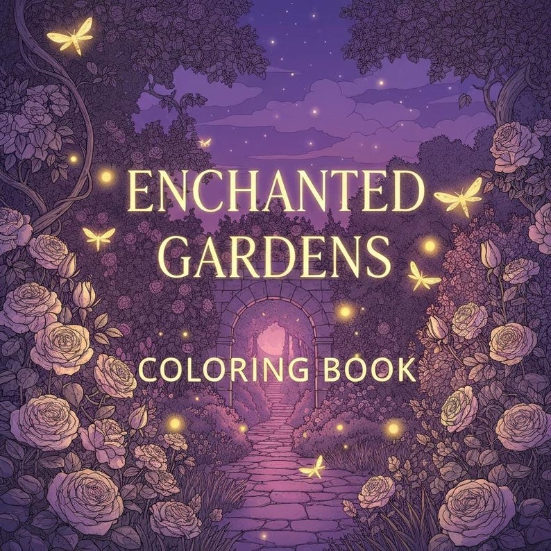 50 Enchanted Gardens Coloring Pages – Magical Floral Worlds and Secret ...