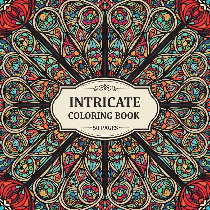 Intricate Coloring Book: 50 Pages of Detailed Patterns and Designs - Etsy