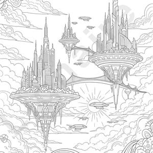 50 Futuristic Architecture Coloring Pages – Visionary Designs & Sci-fi ...