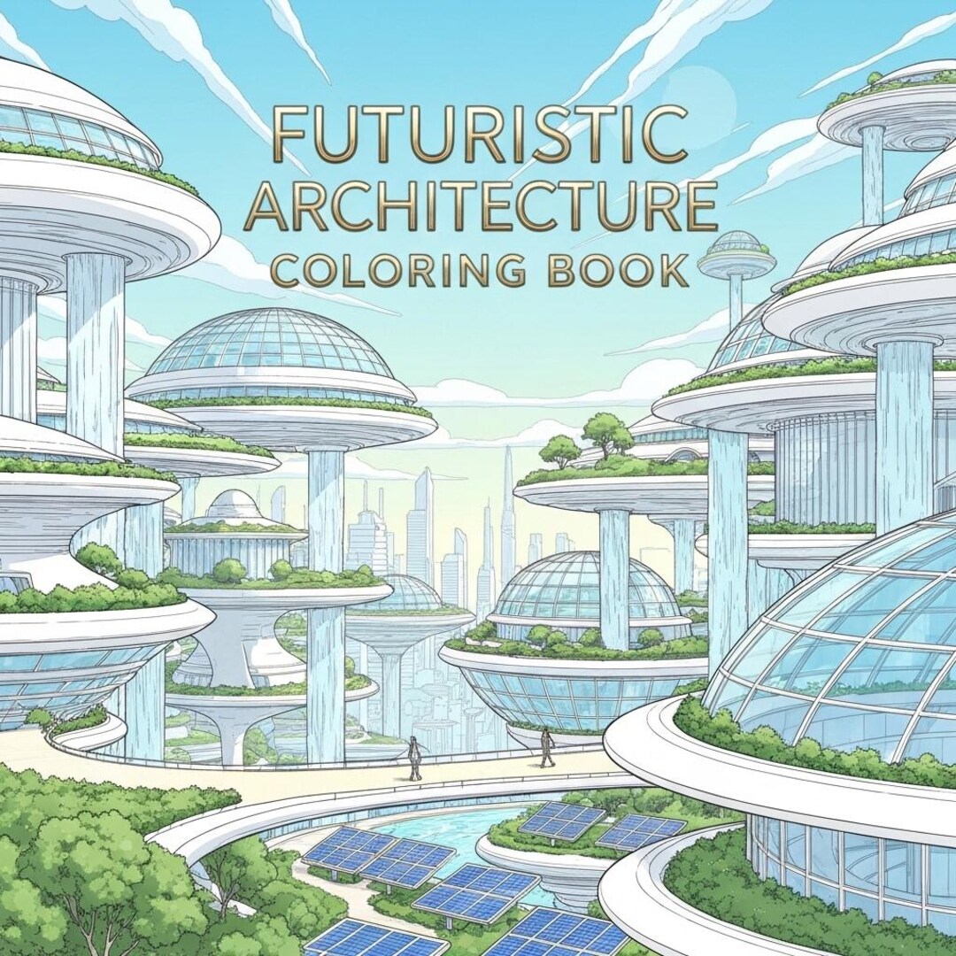 50 Futuristic Architecture Coloring Pages – Visionary Designs & Sci-fi ...
