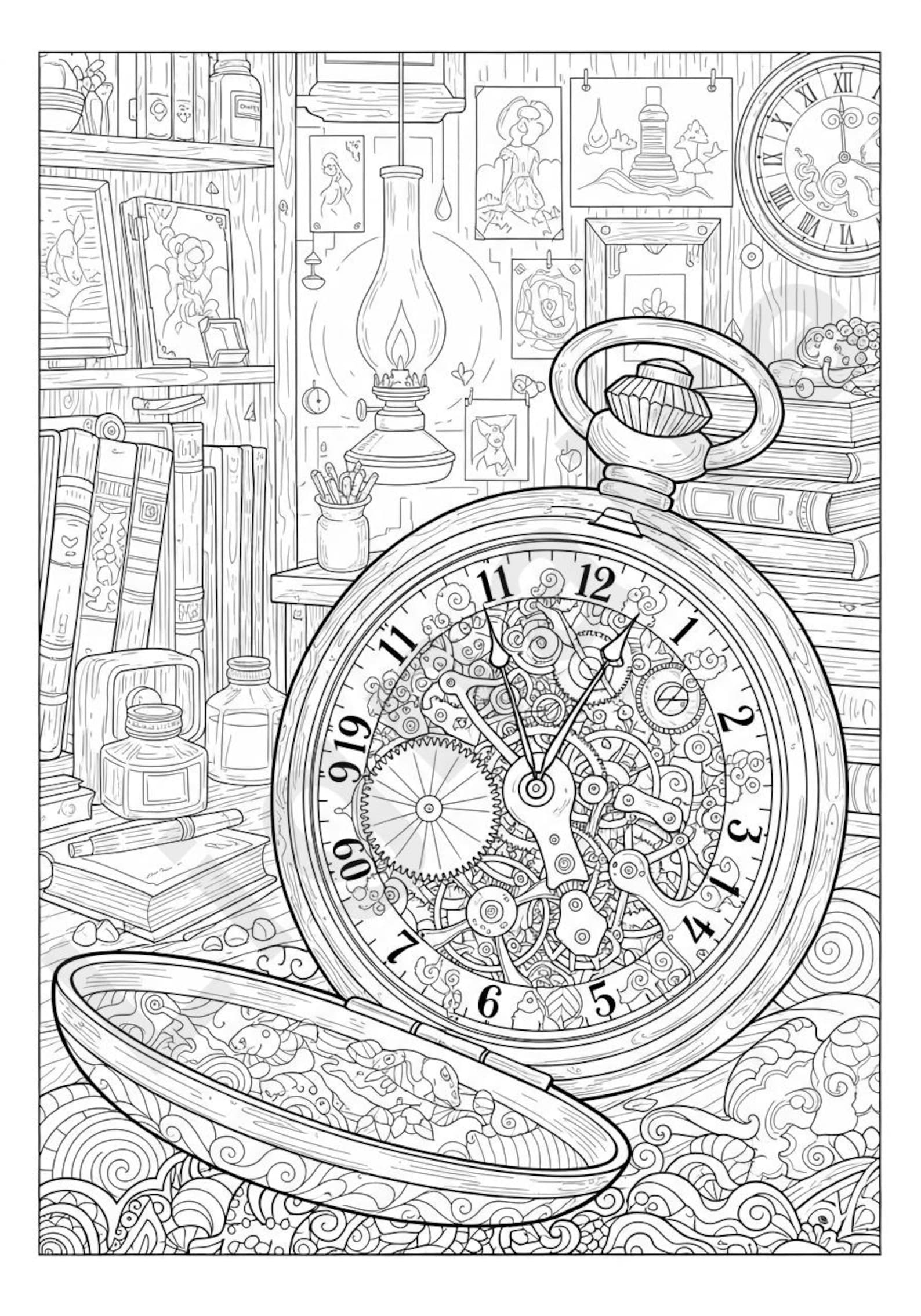 Steampunk Coloring Book: 50 Pages of Intricate Mechanical Worlds - Etsy