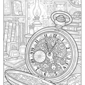 Steampunk Coloring Book: 50 Pages of Intricate Mechanical Worlds - Etsy