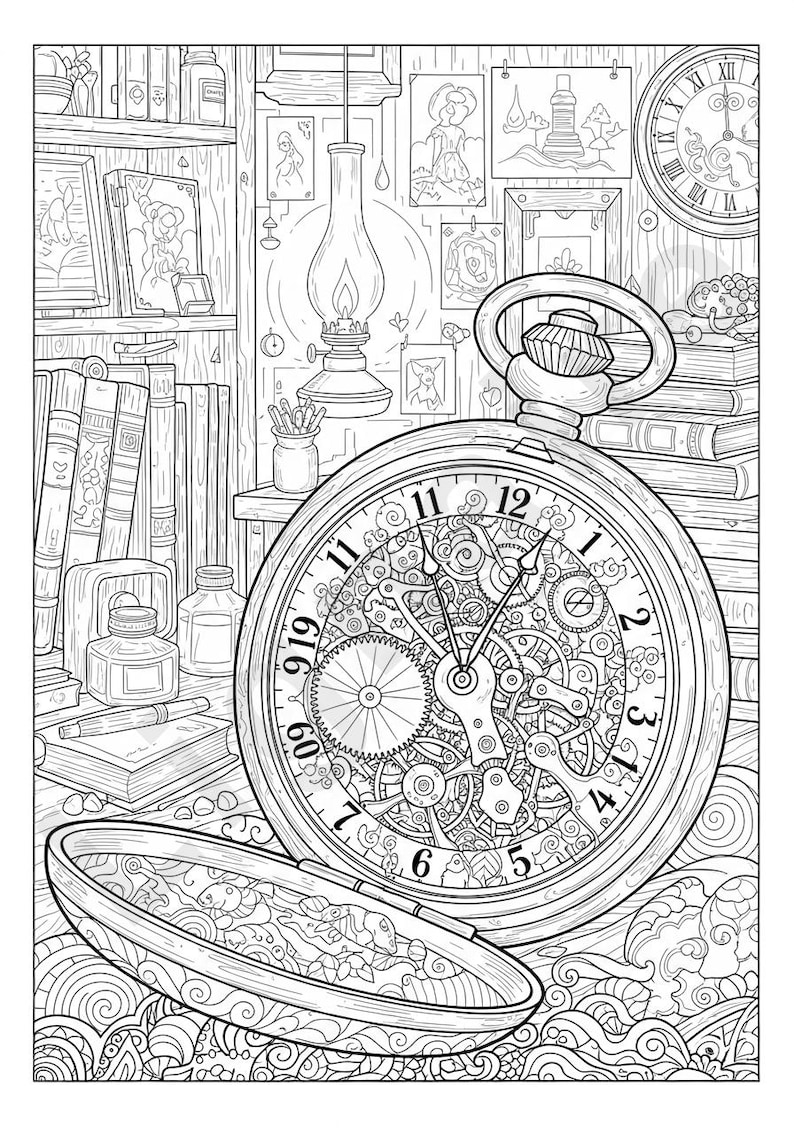 Steampunk Coloring Book: 50 Pages of Intricate Mechanical Worlds - Etsy