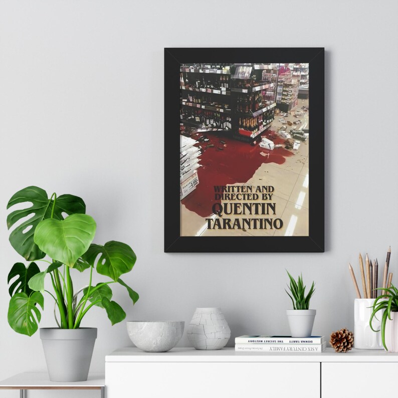 Quentin Tarantino Inspired Framed Vertical Poster, Movie Art for Home ...