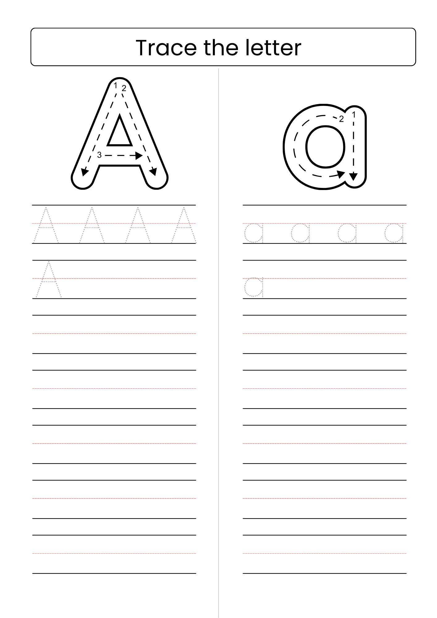 Alphabet Tracing Worksheet A–Z for Kids | Letter Practice | Preschool ...