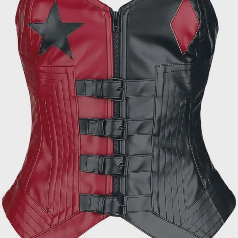 Dark Red Leather Corset - Etsy