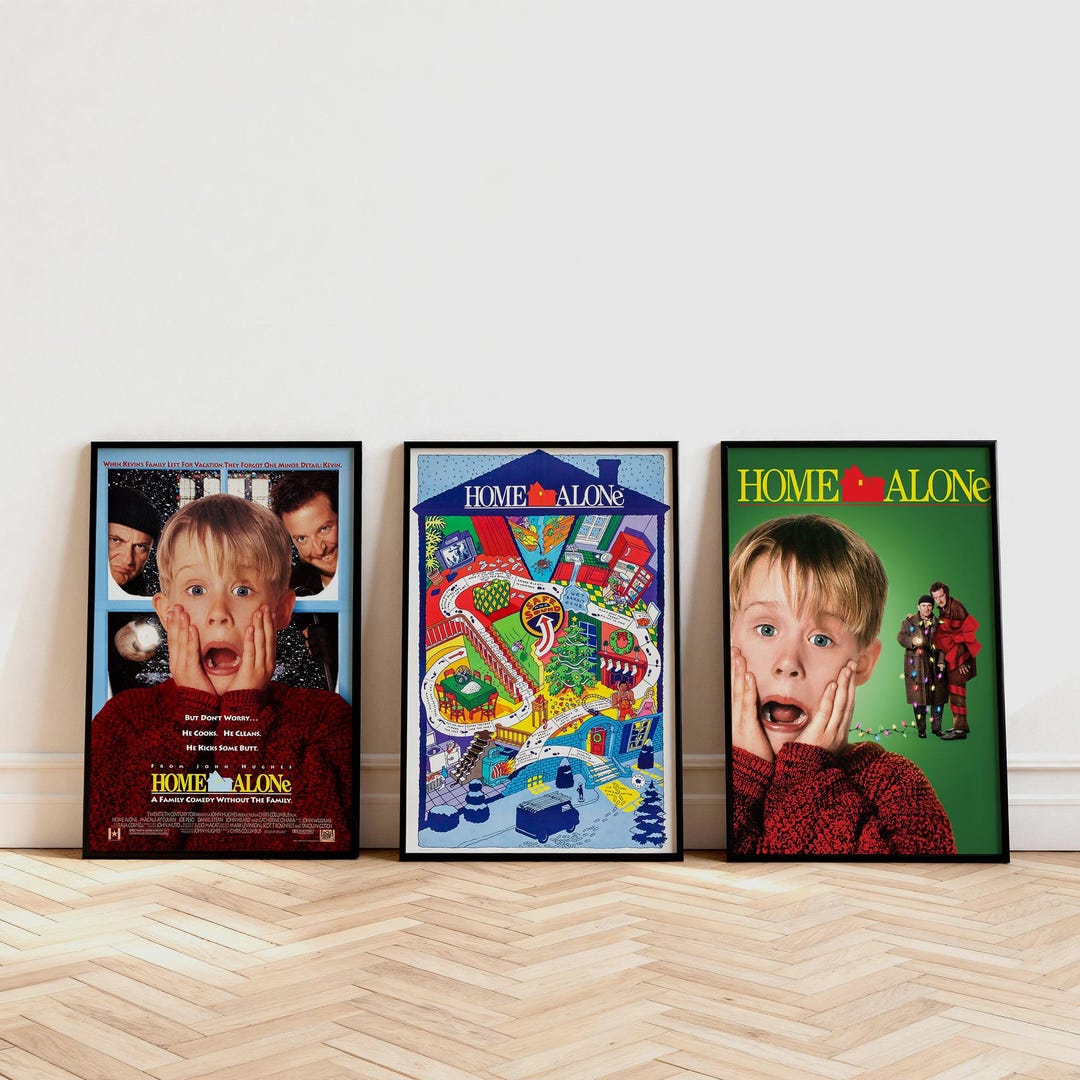 Home Alone (1990) Movie Poster, Classic Movie Wall Art, Vintage Art ...