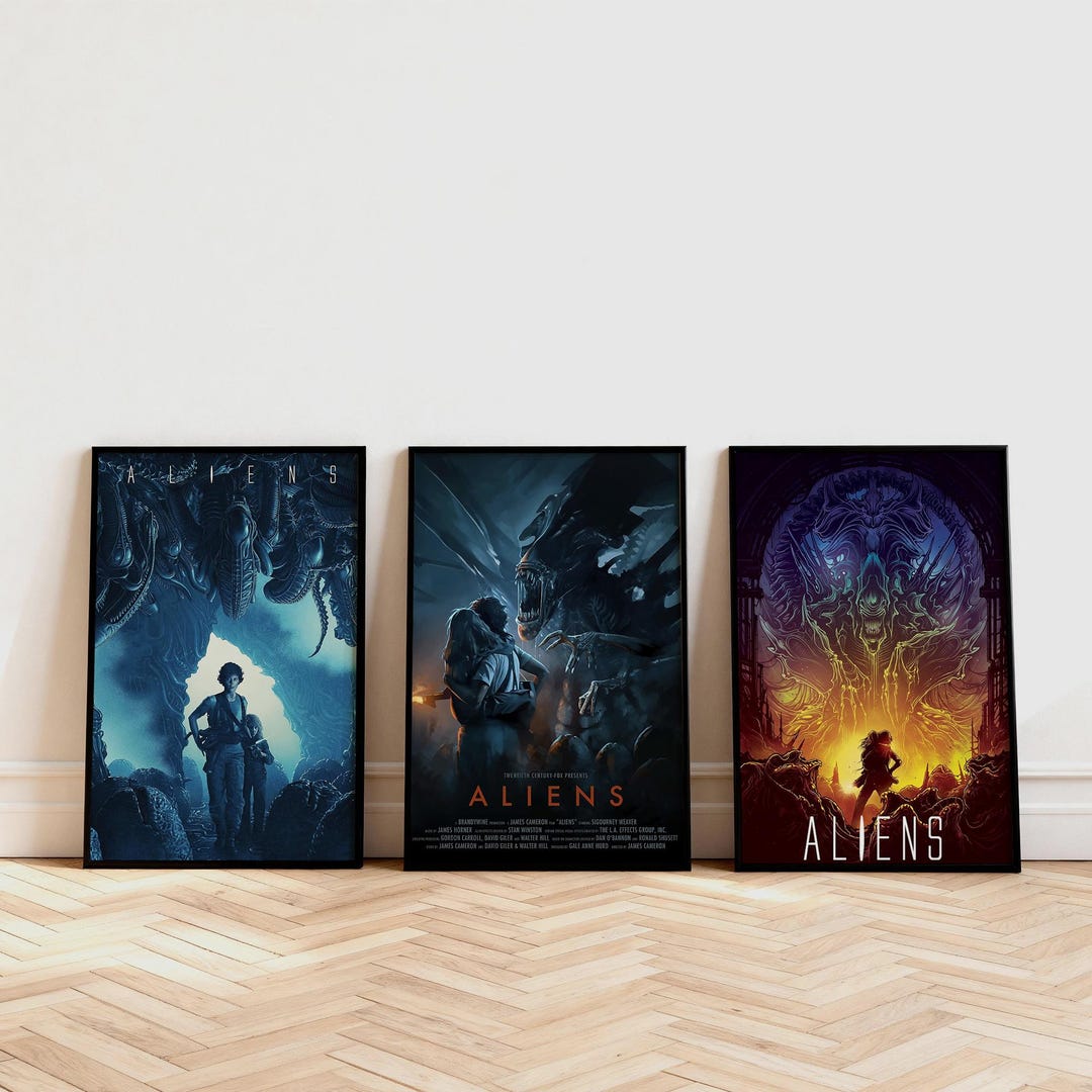 Aliens (1986) Movie Poster, Classic Movie Wall Art, Vintage Art Print ...