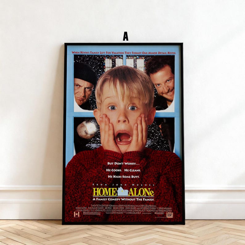 Home Alone (1990) Movie Poster, Classic Movie Wall Art, Vintage Art ...