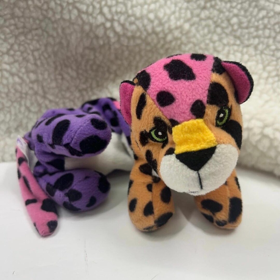 Lisa Frank Vtg Plush Rainbow Hunter Leopard Pouch 12" X 4" Zipper Loop ...