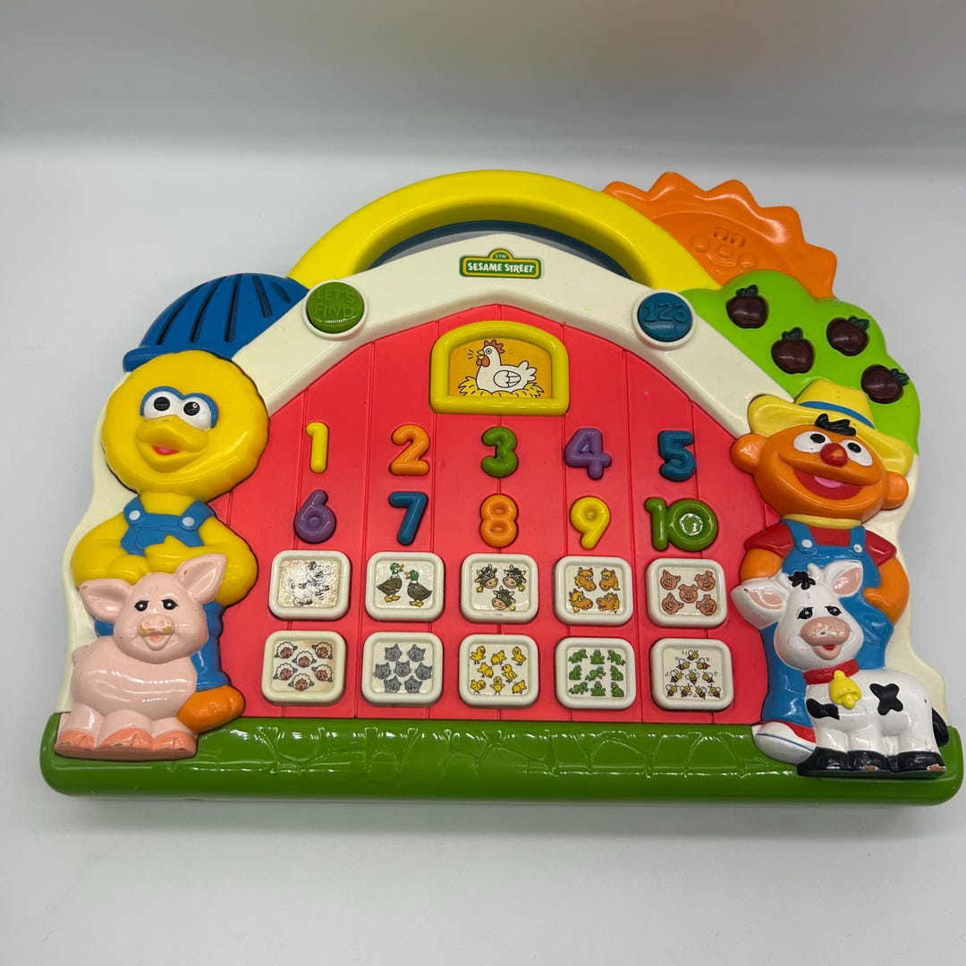 Sesame Street Big Bird & Ernie Let's Find Number Farm Educational 1999 ...