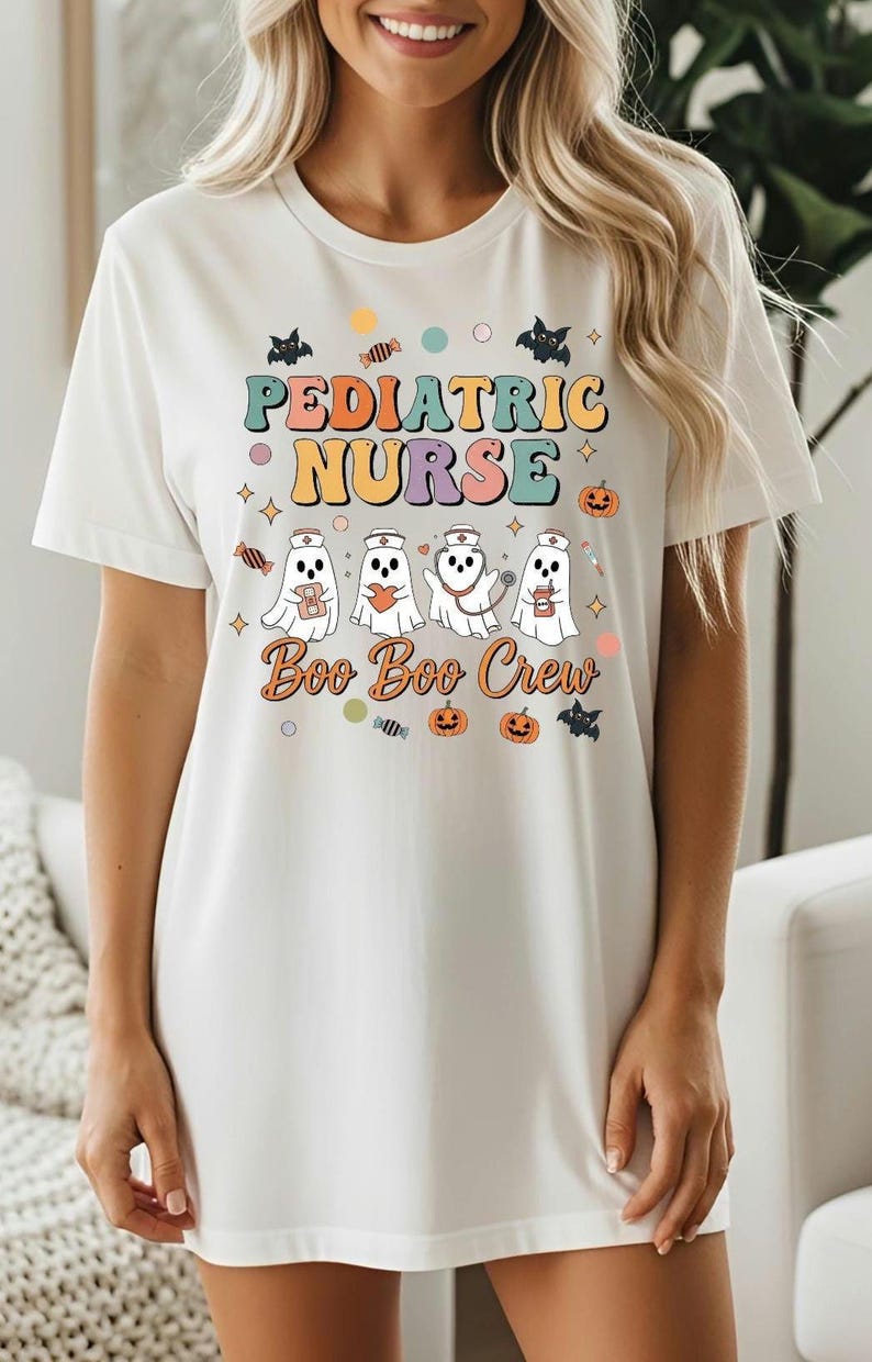 Pediatric Nurse Boo Boo Crew Halloween Shirt – Cute Ghost Nurse T-shirt ...
