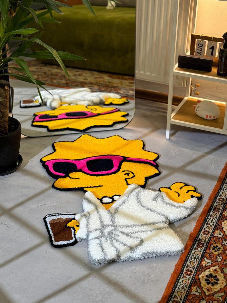 Cool Lisa Simpson Tufted Rug | the Simpsons Fan Art Decor | Custom ...