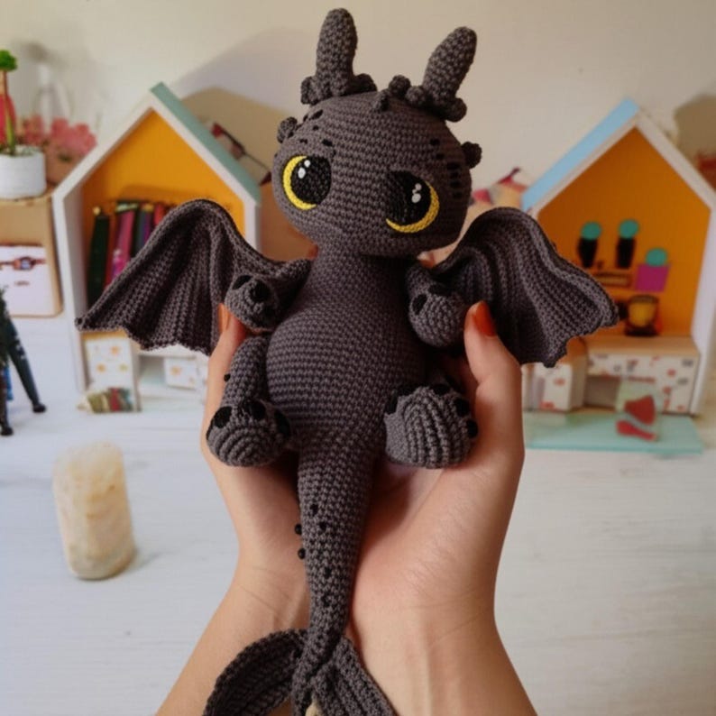 Toothless Crochet Pattern: Night Fury Amigurumi (PDF Download) - Etsy