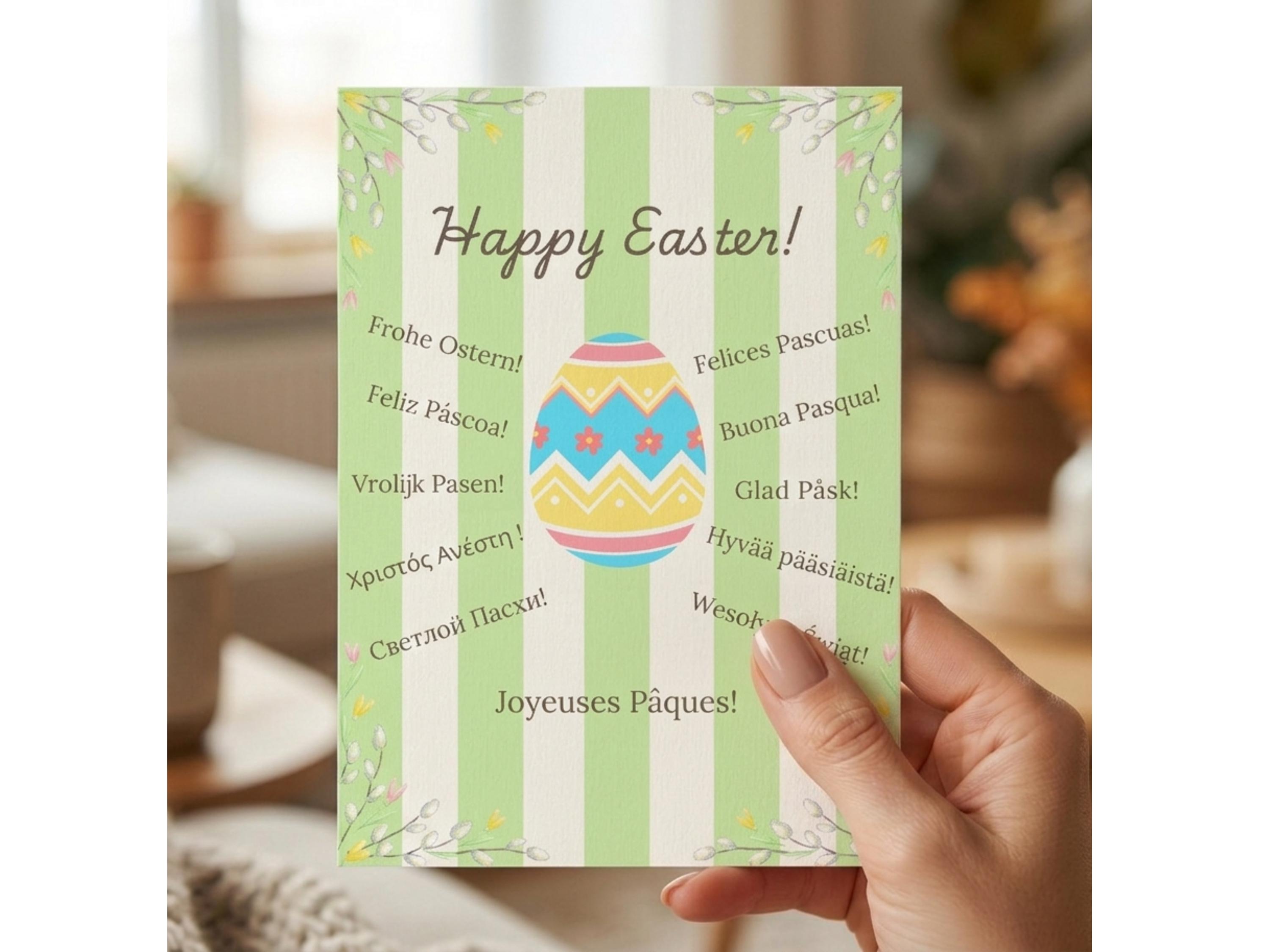 Multilingual Easter Card | Happy Easter in Different Languages | Global ...
