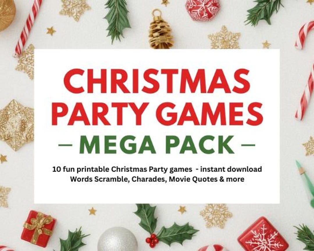 Christmas Party Games Mega Pack – 10 Printable Holiday Games (instant ...