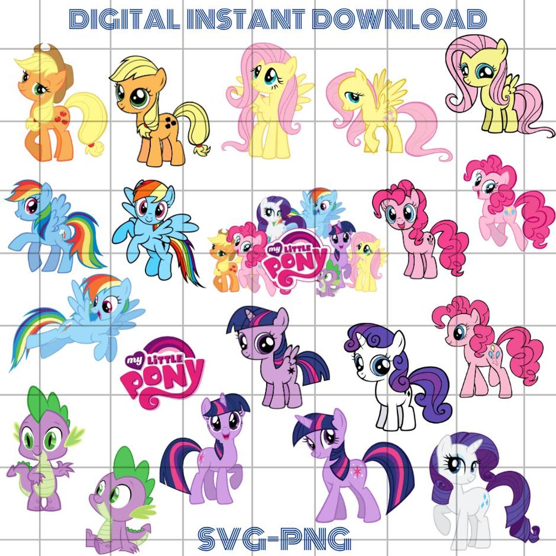 Little Pony Svg Bundle, My Little Pony Png, Rainbow Pony Digital File ...