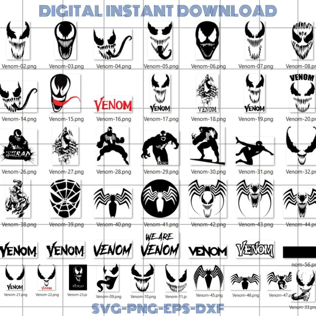 Venom Svg Bundle, Movie Png, Venom Digital File, Movie Clipart, Svg for ...
