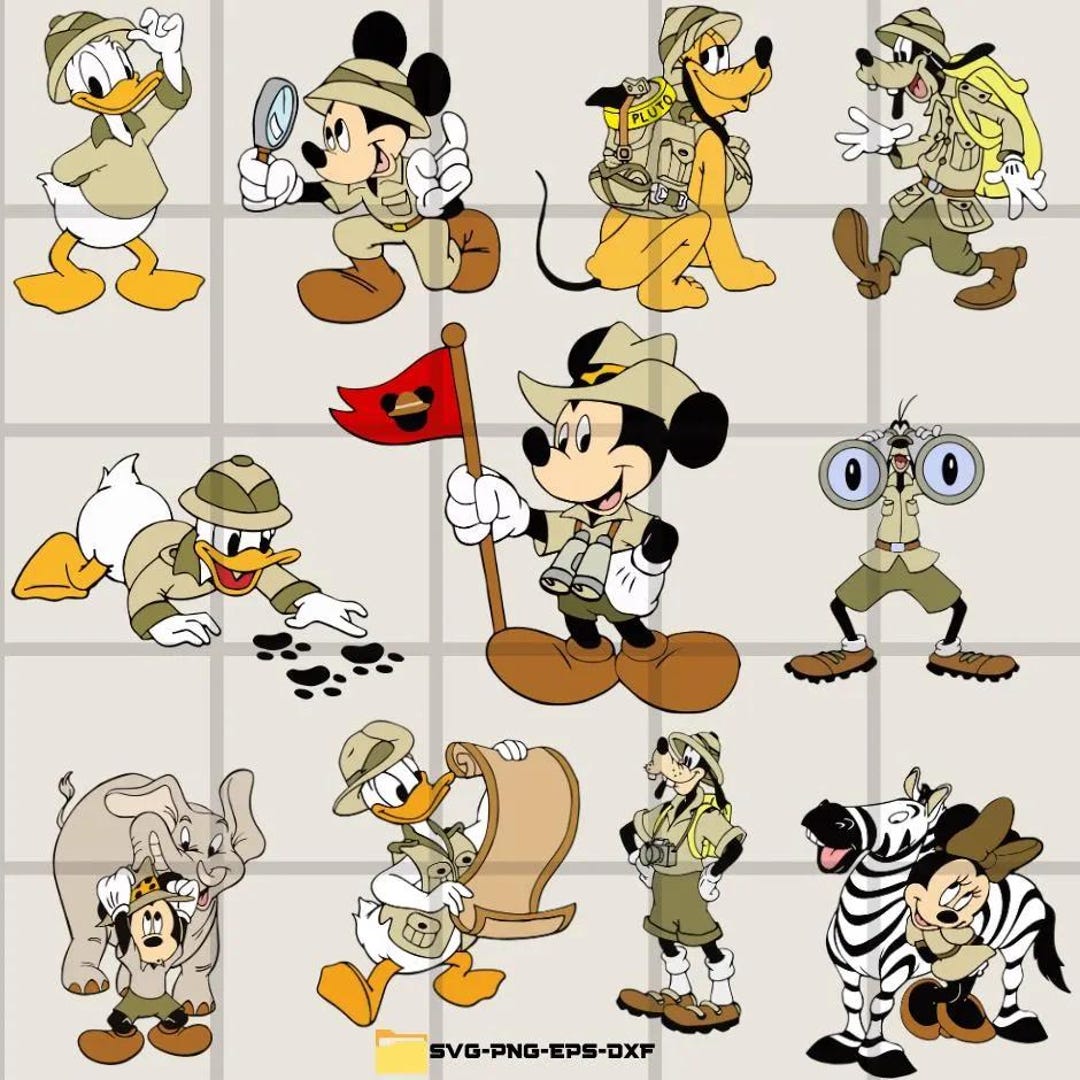Safari Svg Bundle, Mickey Animal Kingdom Png, Mouse and Friends Safari ...