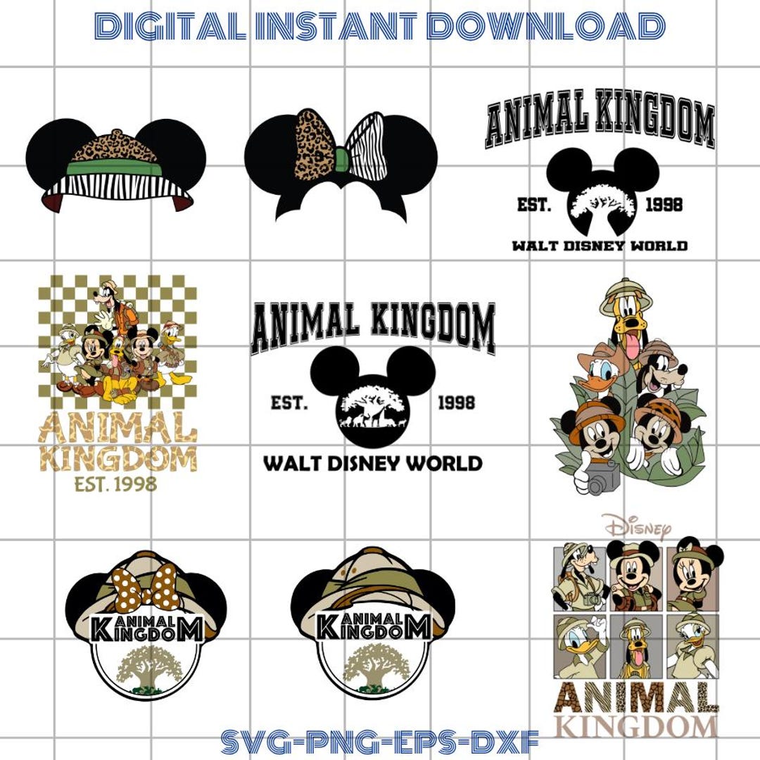 Animal Kingdom SVG Bundle, Mickey Magic Kingdom Png, Mouse and Friends ...