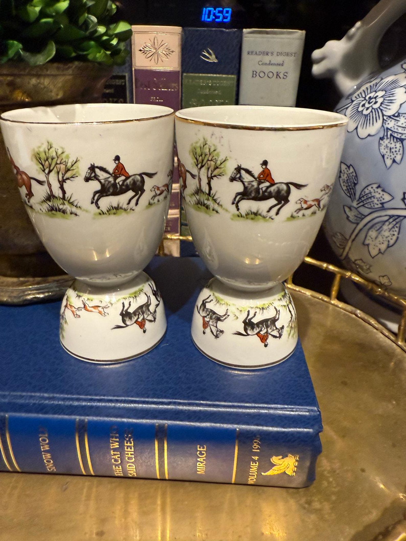Vintage Fox Hunt Egg Cups English Equestrian Set of 2 - Etsy