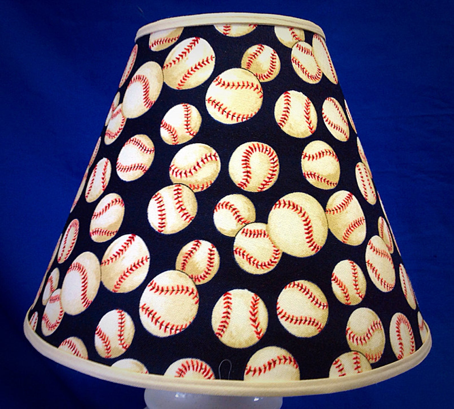 Baseball Softball on Dark Fabric Lamp Shade - Etsy