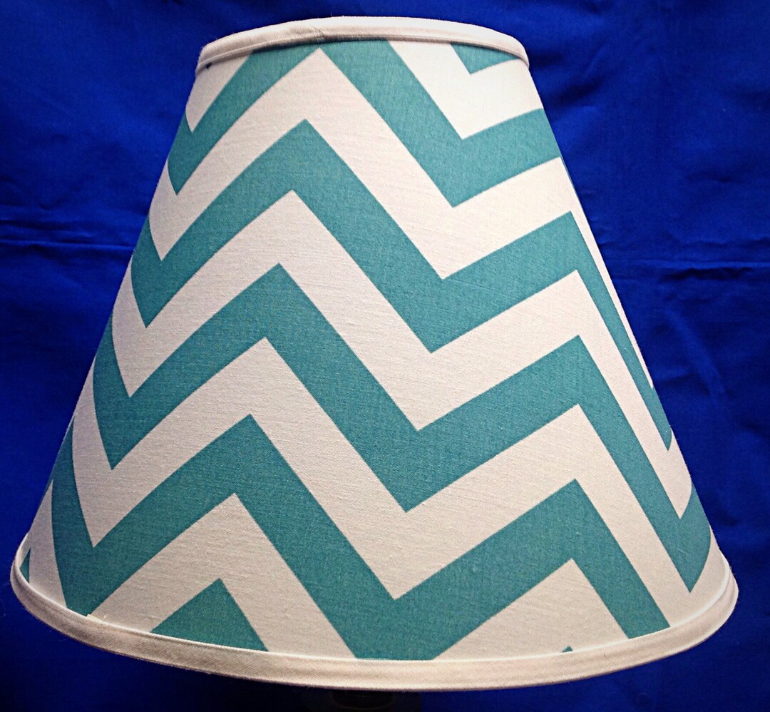 Teal Stripe Graphic Lamp Shade - Etsy