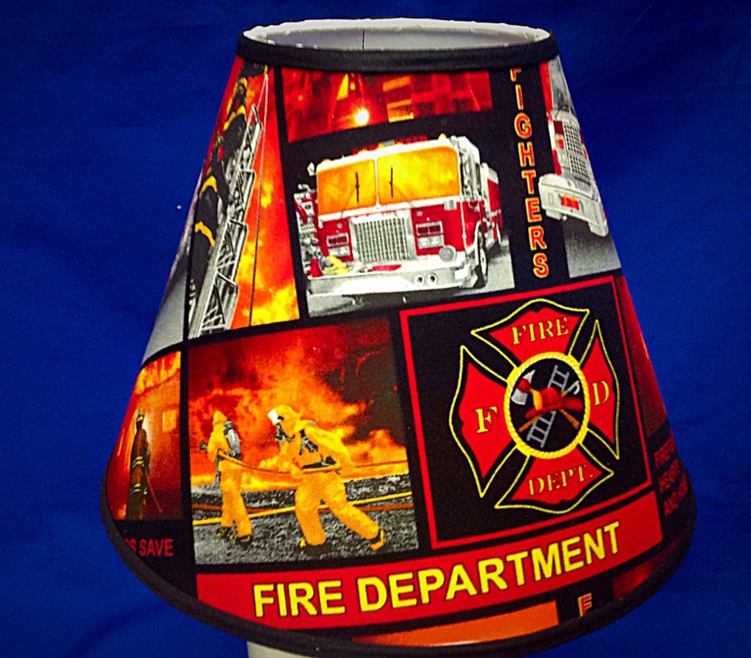 Fire Department Truck Fighter Fireman Lamp Shade - Etsy
