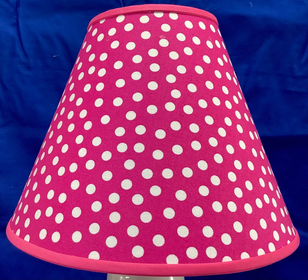 Pink With White Dots Circle Lamp Shade - Etsy