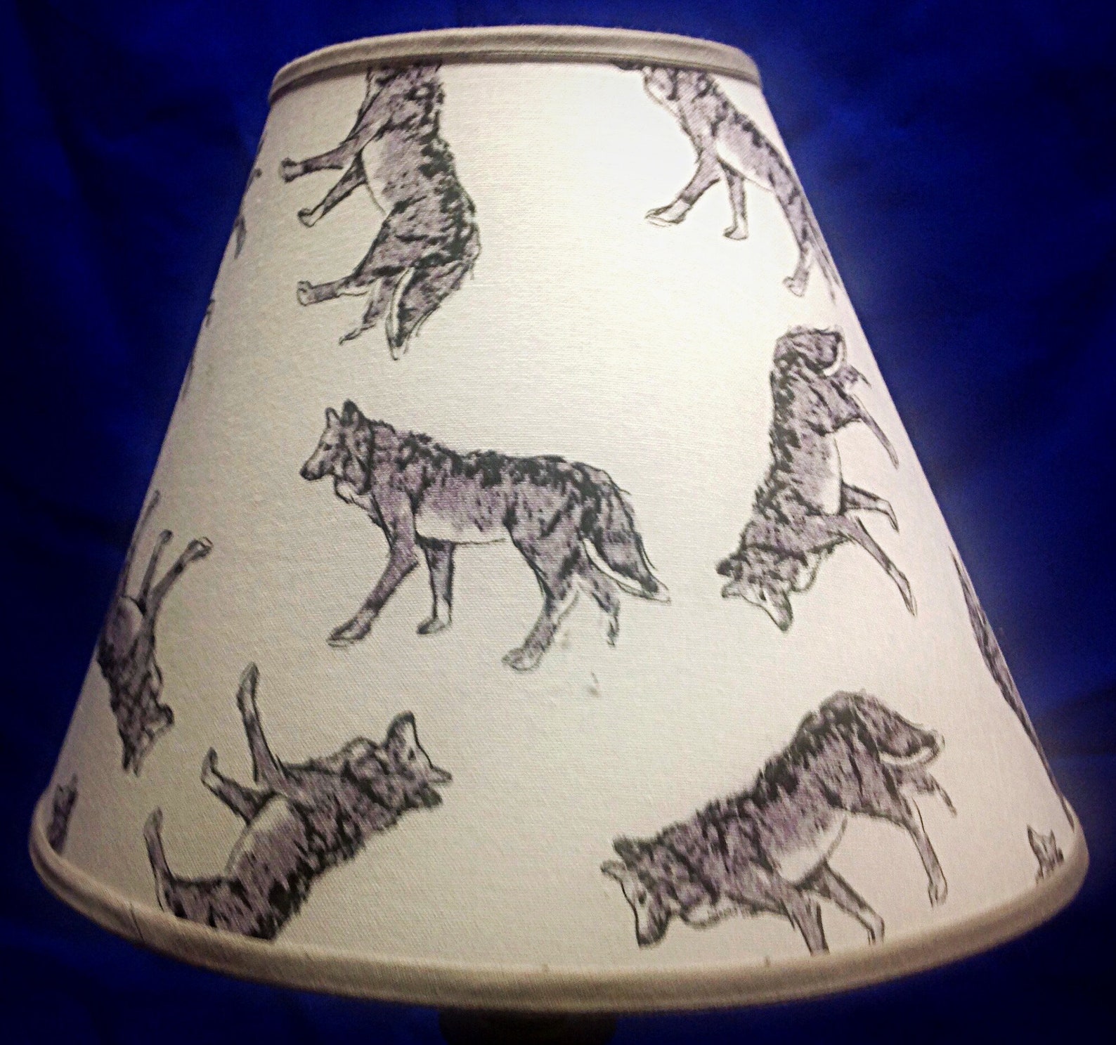 Wolf on White Lamp Shade - Etsy