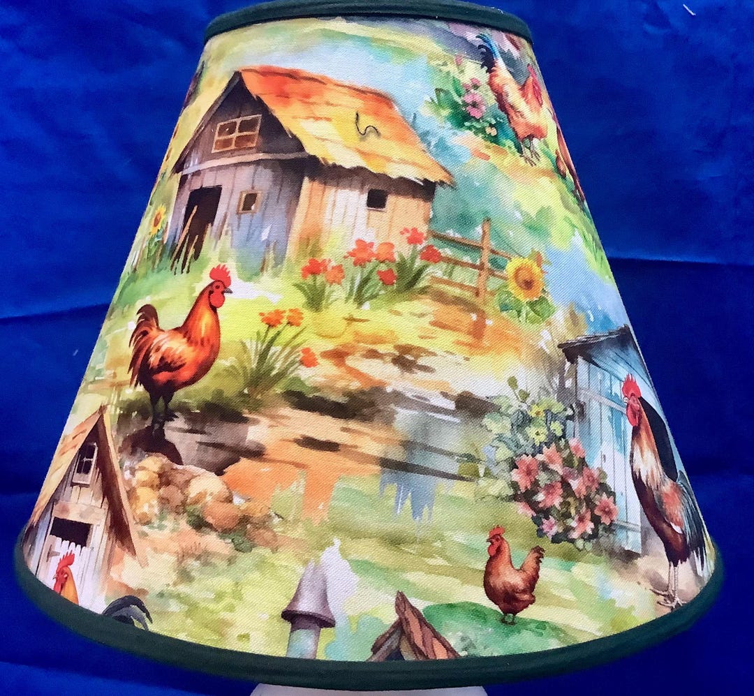 Rooster Farm Scene Lamp Shade - Etsy