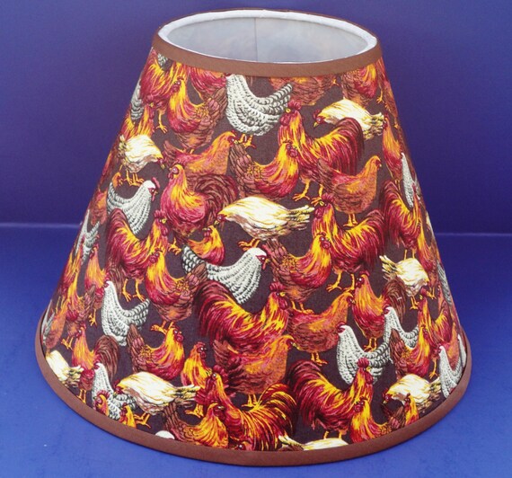 Rooster on Brown Lamp Shade | Etsy