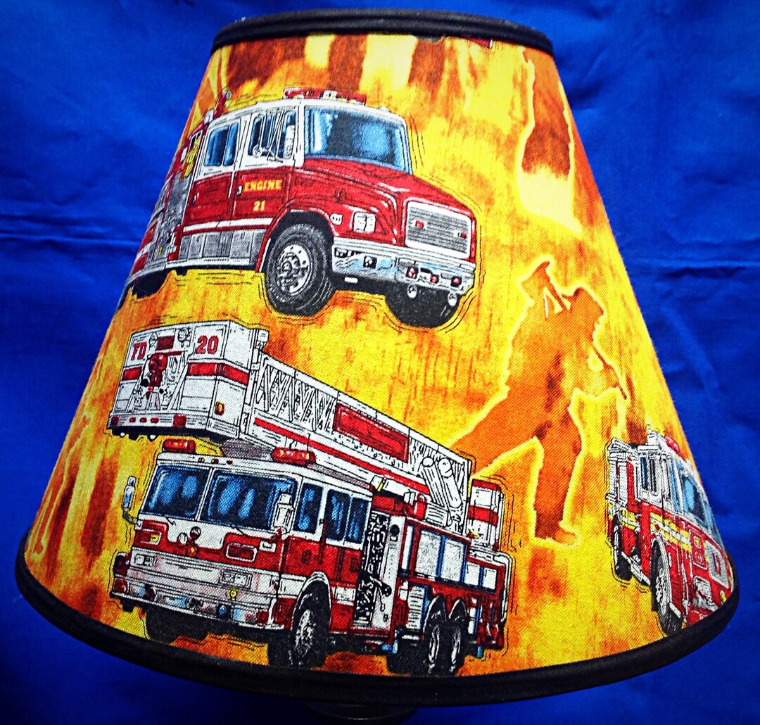 Fire Trucks and Flames Lamp Shade - Etsy